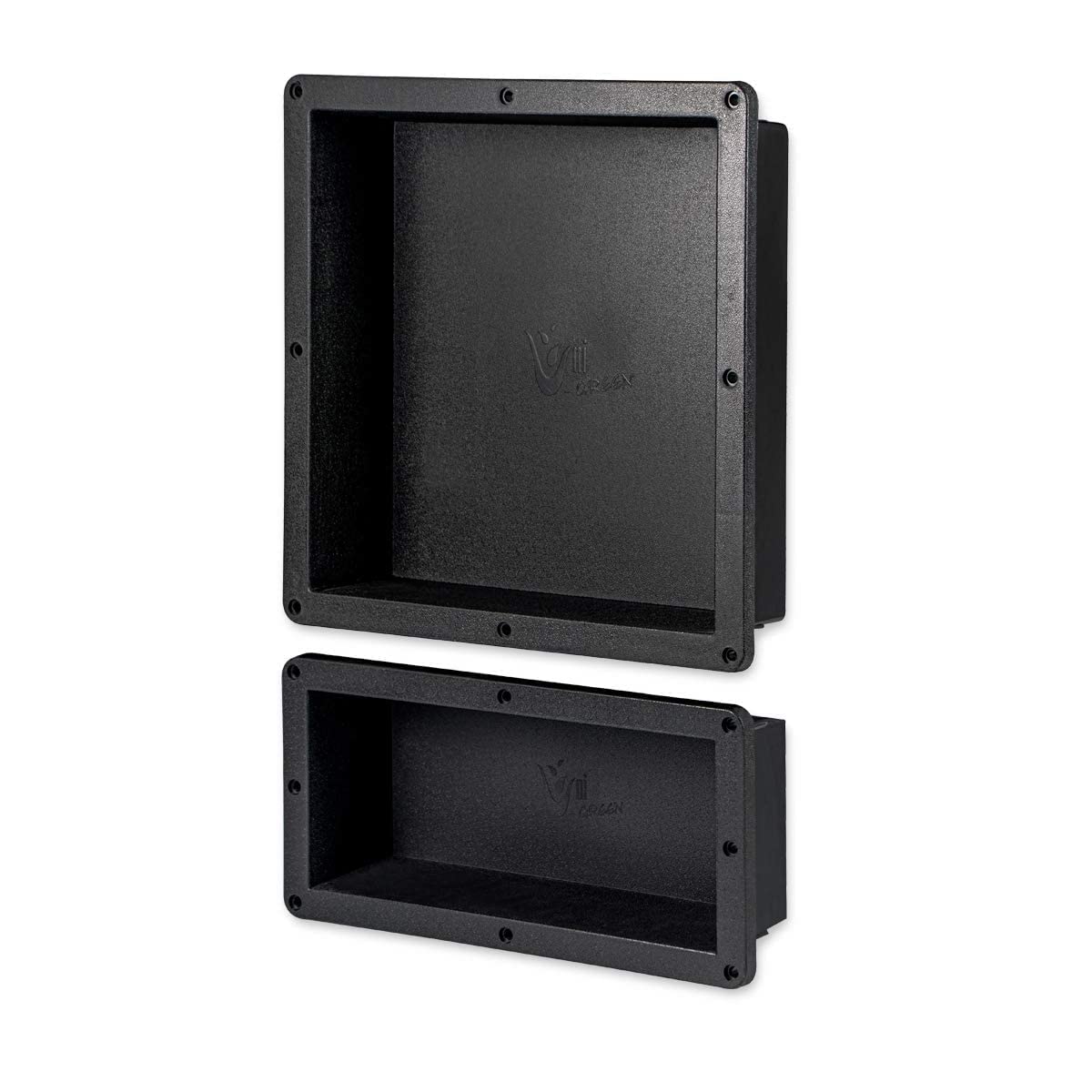 Zigzag Easy Installation Waterproof Double Recessed Shower Shelves Niche, ABS Plastics Bathroom Shower Niche 16 × 24 Inches for Shampoo, Soap and Foot Rest