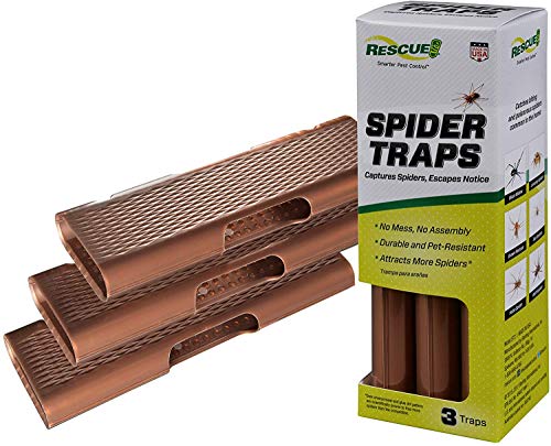 RESCUE! Spider Traps β Catches Brown Recluse, Hobo Spiders, Black Widows & Wolf Spiders - 3 Pack (9 Traps)