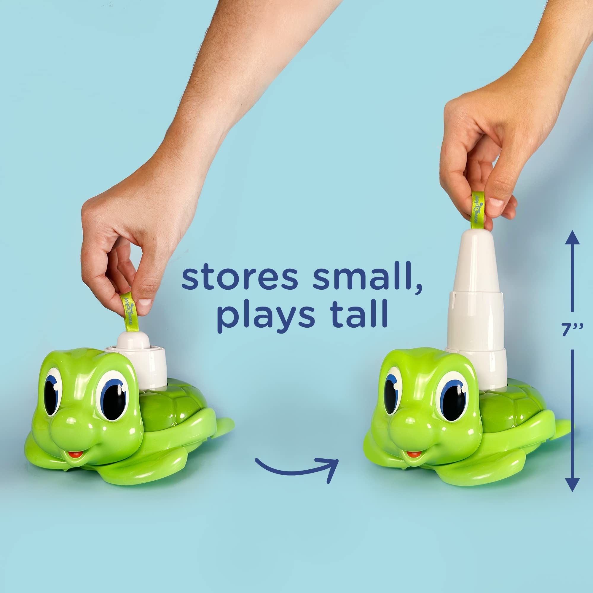 Move2Play, Turtle Ring Stacking Toy, Gift for 1 Year Old Boys & Girls, Baby Toys, 6 to 12 Months, Ages 0-6+, 9, 10, 18+ Months