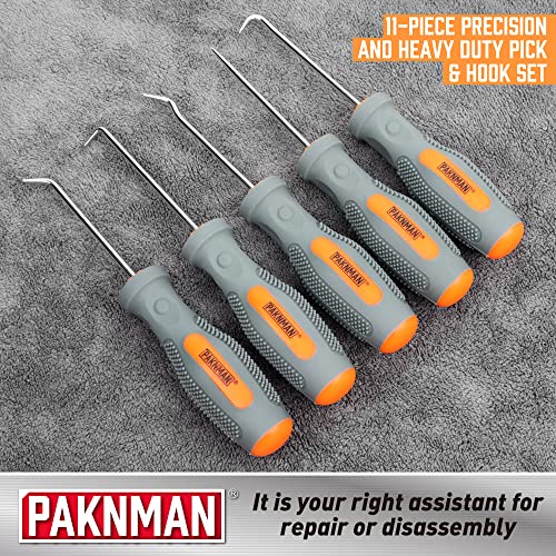 PAKNMAN 11-Piece Precision Pick and Hook Set, Heavy Duty Pick & Hook Set for Automotive
