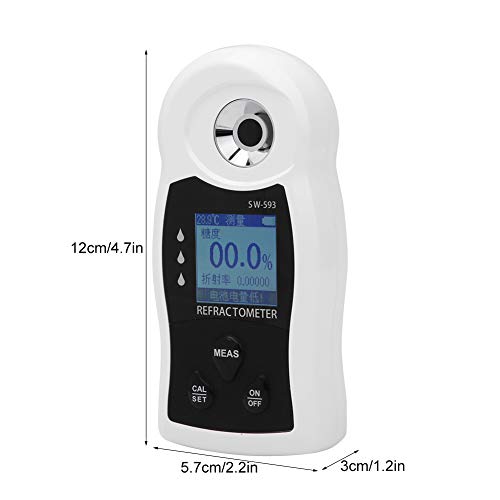 Sugar Meter, Electronic Instruments Sensitive Response Accuracy Sugar Tester with 1 X Instruction Manual for Food for Fruit Grower for Beverage