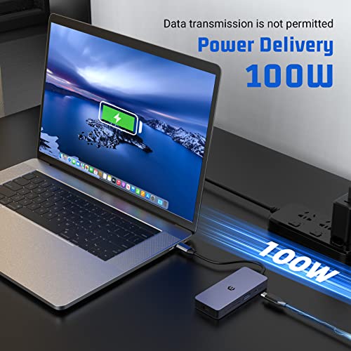 Qhou USB C Hub, 7 in 1 USB Type C Docking Station (USB3.0, HDMI, PD, SD/TF) Compatible with MacBook Pro, Samsung Galaxy S9/S8, Surface Book 2, Dell XPS 13/15, Pixelbook and More