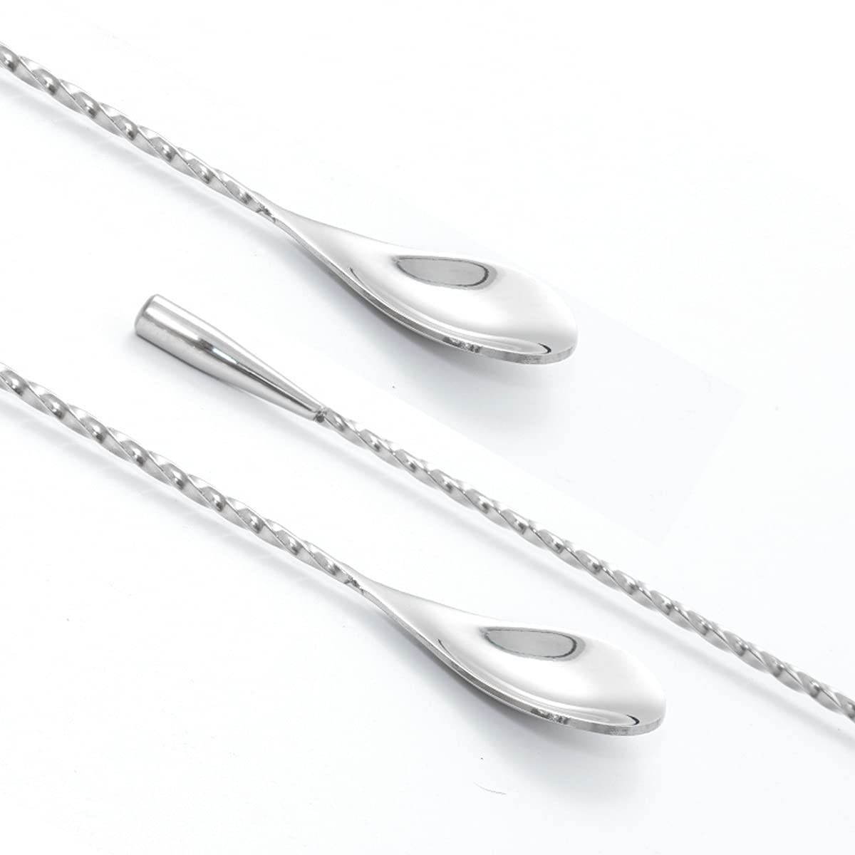 Mixing Spoon(2021 New)Bar Spoons 12 Inch Cocktail Spoon Stainless Steel Spiral Long Handle Tall Spoon Drink Mixing Spoon Silver 2pcs
