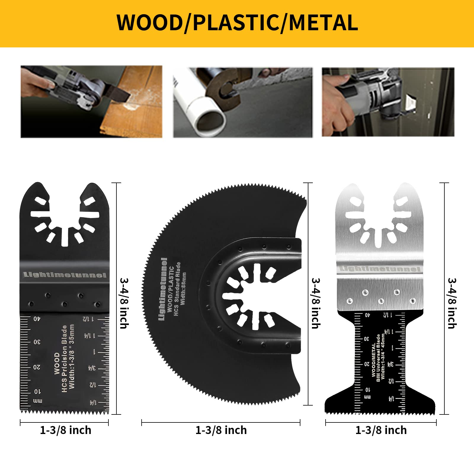 Oscillating Saw Blades, 33PCS Universal Wood Metal Multitool Blades Quick Release Cutting Blade Fit Dewalt Black & Decker Milwaukee Makita Bosch Fein Multimaster Ryobi Rockwell