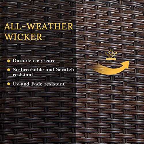 VICLLAX All Weather Patio Dining Set Includes 42" Round Patio Table and 4 Outdoor Swivel Wicker Chairs for Lawn Garden, Patio Table and Chairs Set, Outdoor Dining Set for 4, Black Table