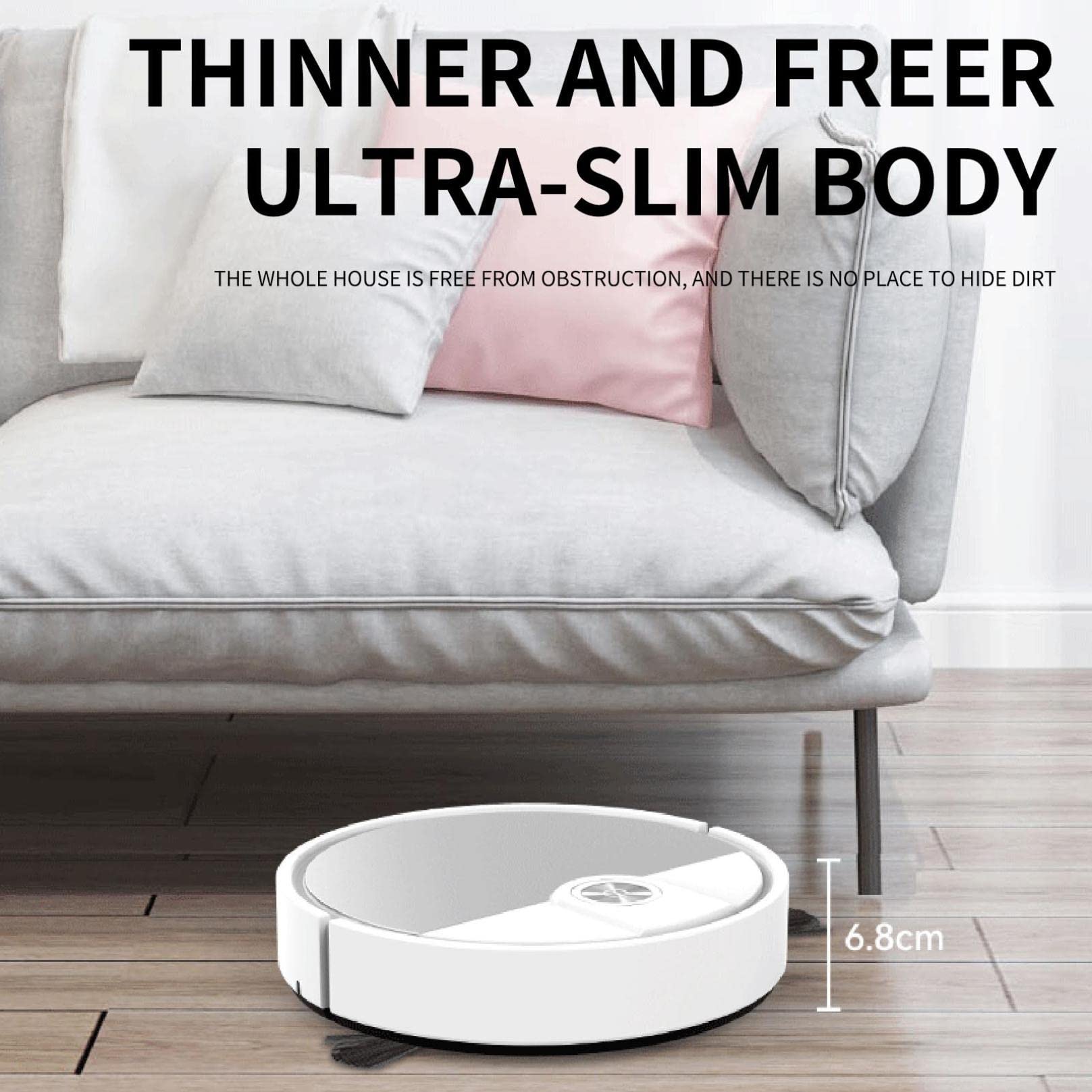 SUMDUINO Robot Vacuum Cleaner,Intelligent Sweeping Robot New Home APP Remote Control Sweeping Suction and Drag Integrated Cleaning Machine,Ideal for Pet Hair,Hard Floor and Low Pile Carpet (B)