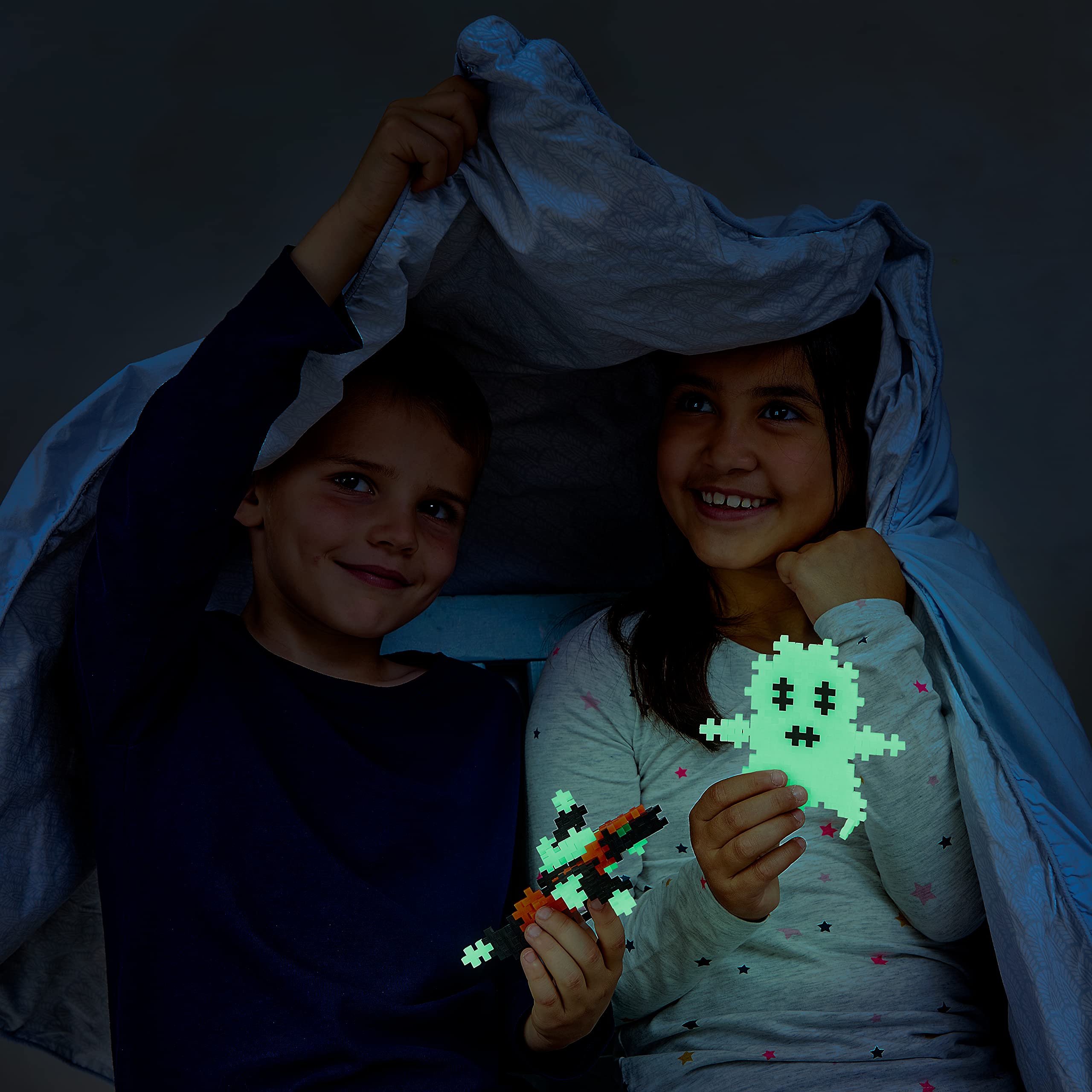 Plus-Plus: Super Tube - Glow-in-The Dark Mix -500 Pieces– Construction Building STEM Toy, Interlocking Mini Puzzle Blocks, Open Play Set, Kids Ages 5+