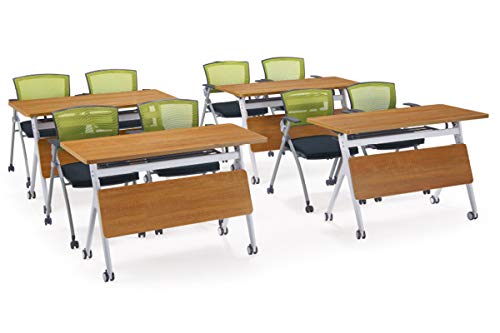IBAMA Office Foldable Conference Training Table Desk 47.24x29.52 Inches with Wheels Casters for Home Work, Study
