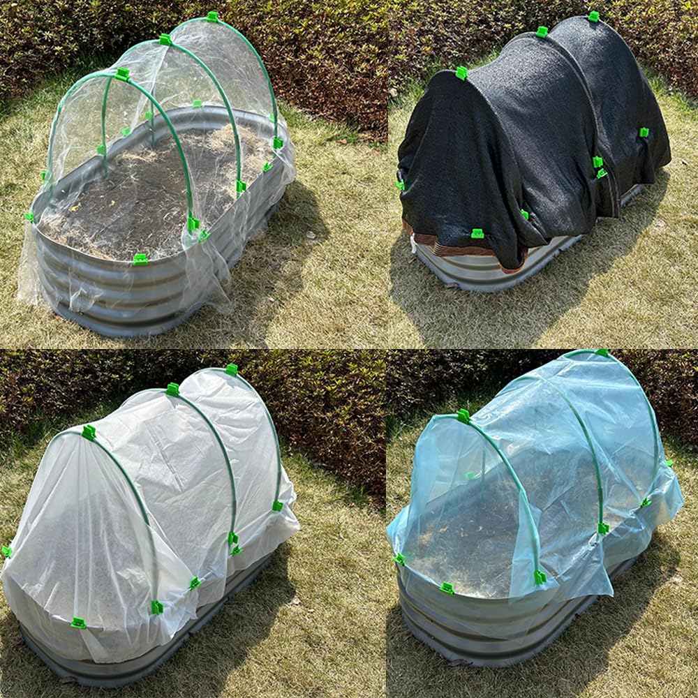 PirateAnt Greenhouse Hoops Set for DIY Grow Tunnel,Thickened High Tenacity PP Garden Hoops for Row Cover,Green Garden Hoops for Raised beds,DIY Plant Support Garden Stakes, 25pcs