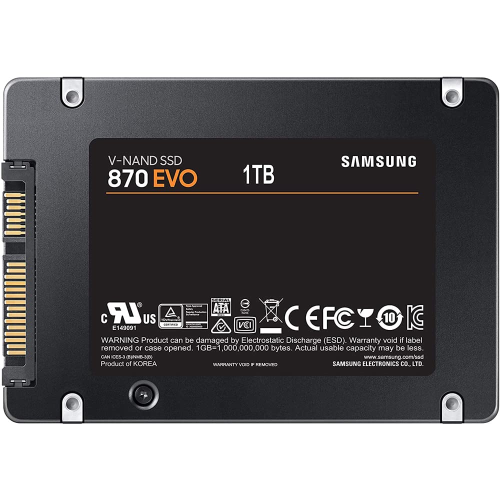 SAMSUNG MZ-77E1T0B/AM 870 EVO SATA 2.5-inch SSD, 1TB Bundle with Lexar 32GB High-Performance 800x UHS-I SDHC Memory Card + Deco Photo 6 x 6 inch Microfiber Cleaning Cloth