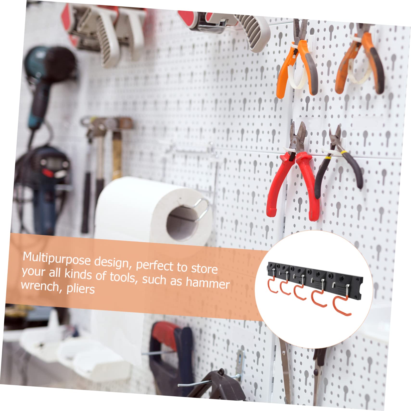 SECFOU 1 Set gardening tool storage bike wall utility wall tool hangers garage hooks wall holders for tools heavy duty hangers Wall Tool Organizer Hook Metal with hook utensils