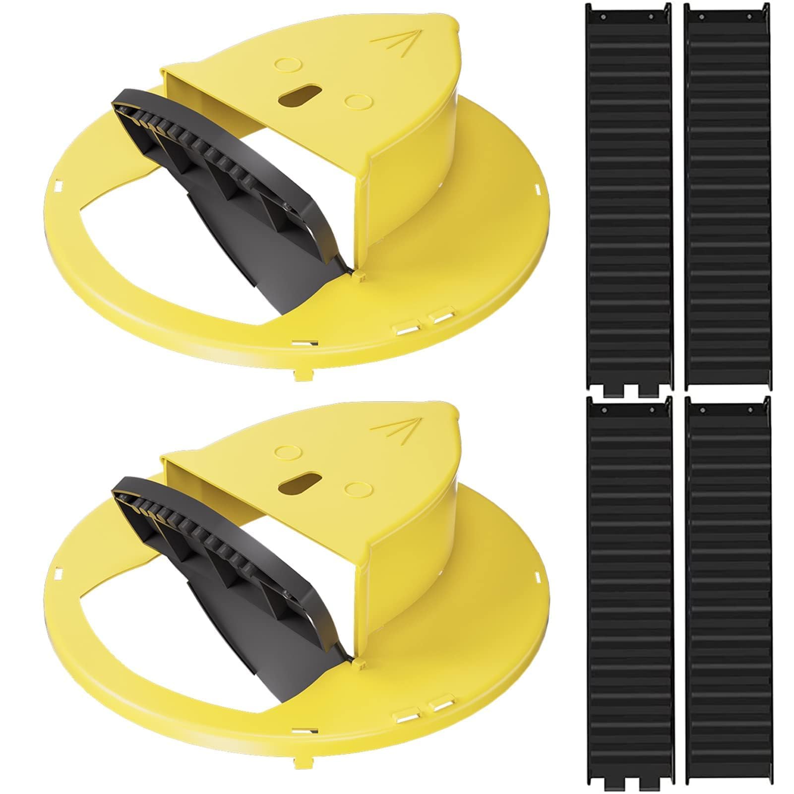 Pirosim Mouse Trap Bucket - Multi-Catch, Auto-Reset, Humane or Lethal Rat Trap - Mouse Traps Indoor for Home - No Chemicals or Glue Needed - ABS Material - 5 Gallon Bucket Compatible 2pack, Yellow