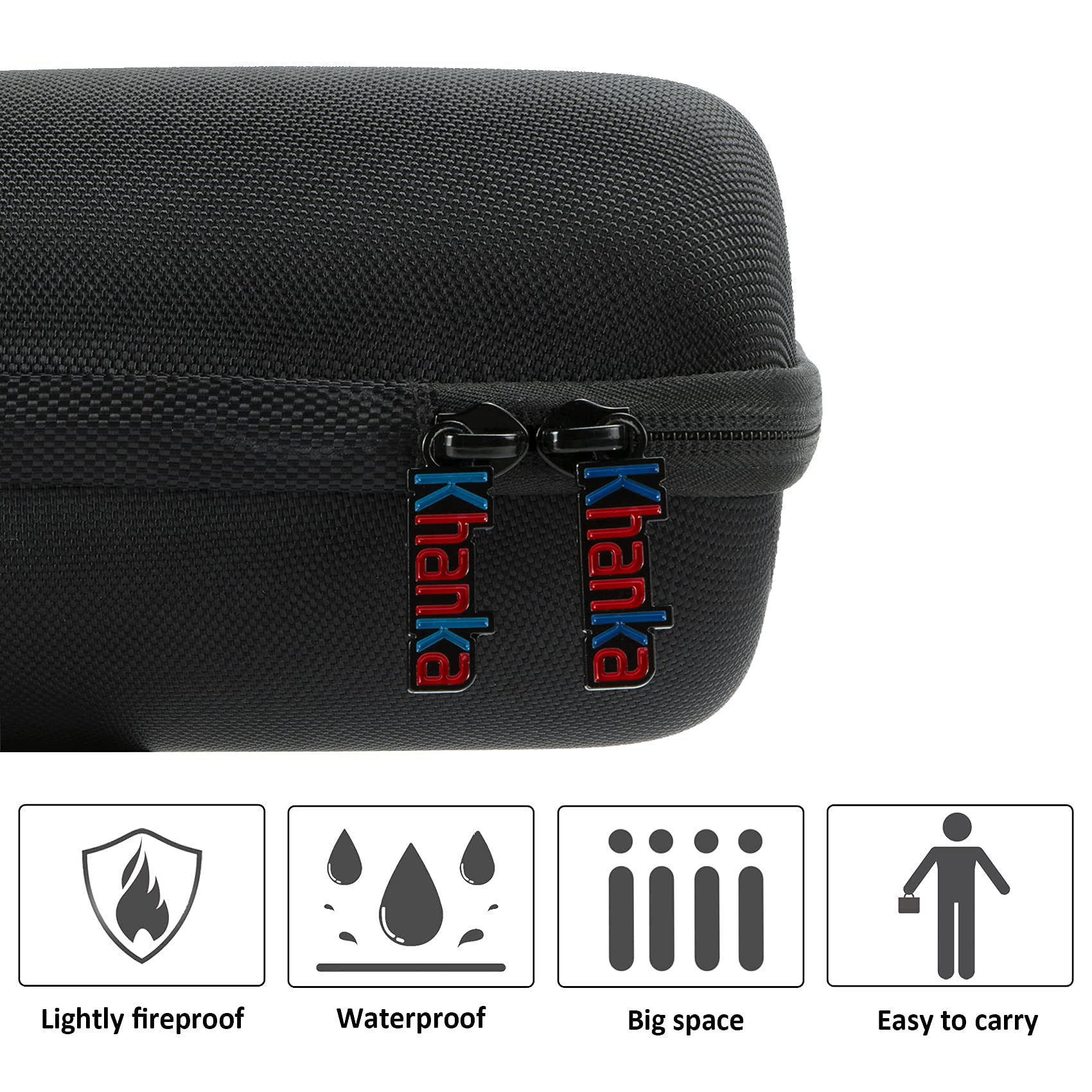 Khanka Hard Travel Case + Silicone Case Replacement for JBL Charge 5 Portable Waterproof Wireless Bluetooth Speaker