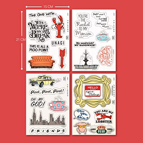 Paladone Friends TV Show Quotes and Icon Magnets for Refrigerators and Lockers (Set of 25), Central Perk, Pivot, You are My Lobster