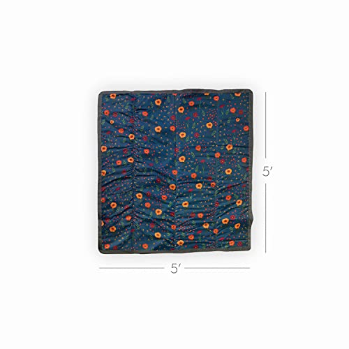 Little Unicorn β Midnight Poppy Indoor/Outdoor Blanket | 100% Polyester | Water Resistant | Simple Clean | Wipeable Material | Easy to Carry | Babies and Toddlers | Machine Washable | 5β x 5β