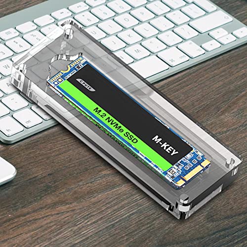 SuTL M.2 2280 SSD Protector Case | Anti-Shock Acrylic Protection SSD for Desktop Holder with 1 Slot,Clear Acrylic for M.2 2280 Solid States Drive Anti-Static with 1 Slot