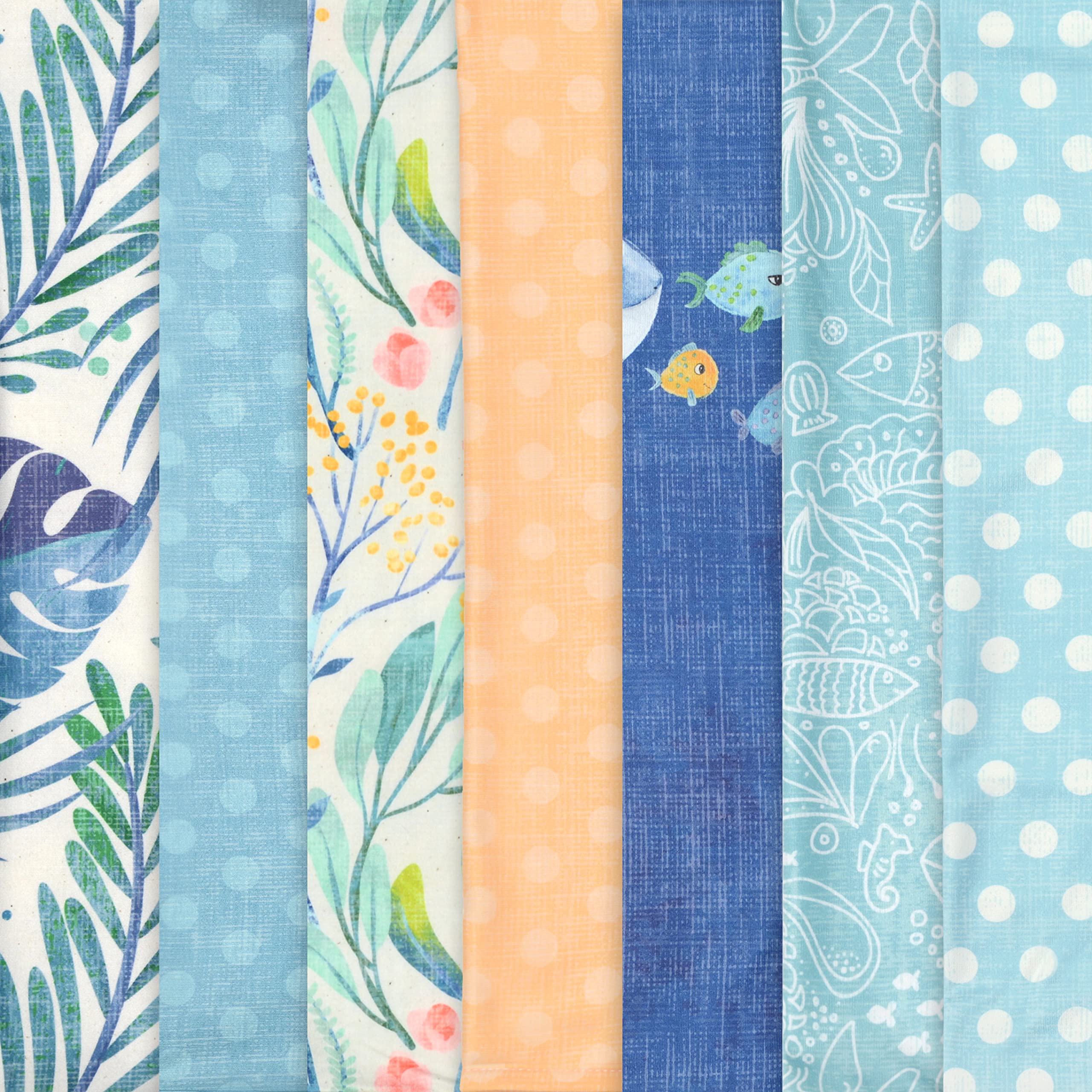 PrimaStella Milky Silky Snug Fit Mix-n-Match Swaddle Blankets (Seascape Sketch)