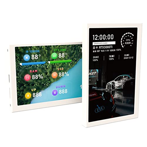 sunnei 5 Inch IPS LCD Monitor Mini Computer Monitor Secondary Screen USB Dynamic Display Sub-Screen Free Drive AIDA64, White