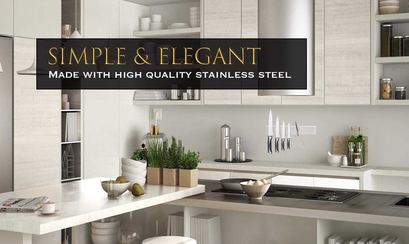 Magnetic Knife Holder For Wall 12 Inch, Knife Magnetic Strip, Stainless Steel Magnetic Knife Holder Rack Use as Kitchen Knife Holder, Kitchen Utensil Holder