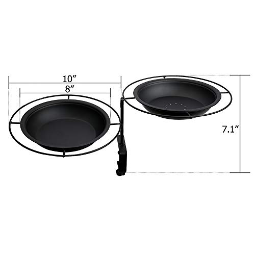 Solution4Patio Expert in Garden Creation Urban Apartment Deck Rail Bird Feeder & Bird Bath, Balcony Platform Removable Metal Tray 8" Dia, Not Blowing Away, Adjustable Clamp Bracket #G-B124A00-US