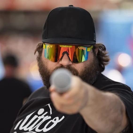 Pit Viper The Original Sunglasses Wide Fit (The Midnight with Polarized Purple Lens)