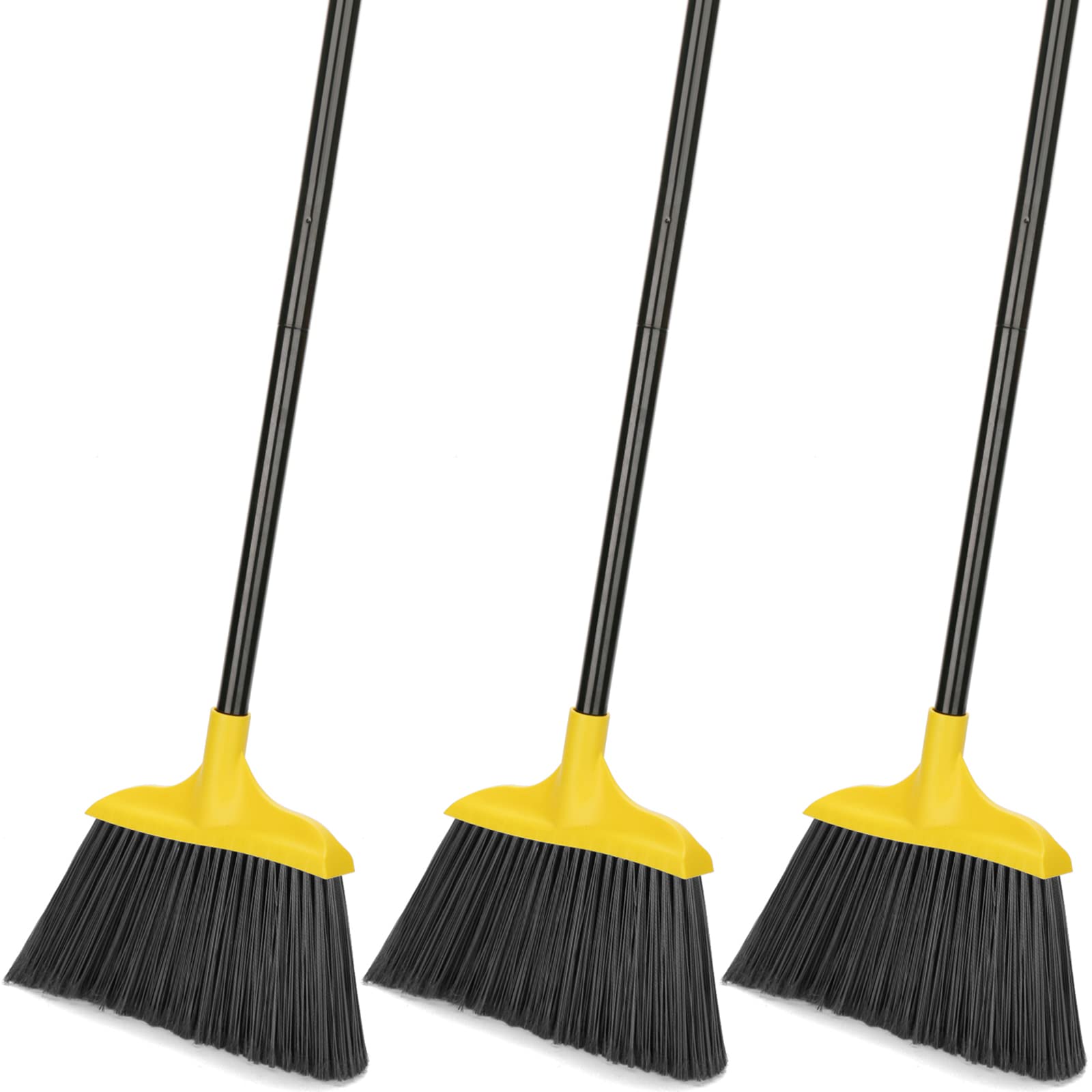 Outdoor Broom Heavy-Duty Indoor Brooms 54 Inches 3 Pack for Courtyard Garage Restaurant Lobby Patio Shop Home Kitchen Office Floor
