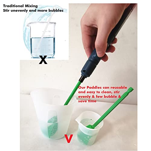 Resin Mixer Paddles,12 PCS Drill Mixing Attachment,Reusable Paint Mixer for Drill, epoxy drill paddles drill mixer Drill Attachment Resin Molds Mixing,Epoxy Tumblers Cups