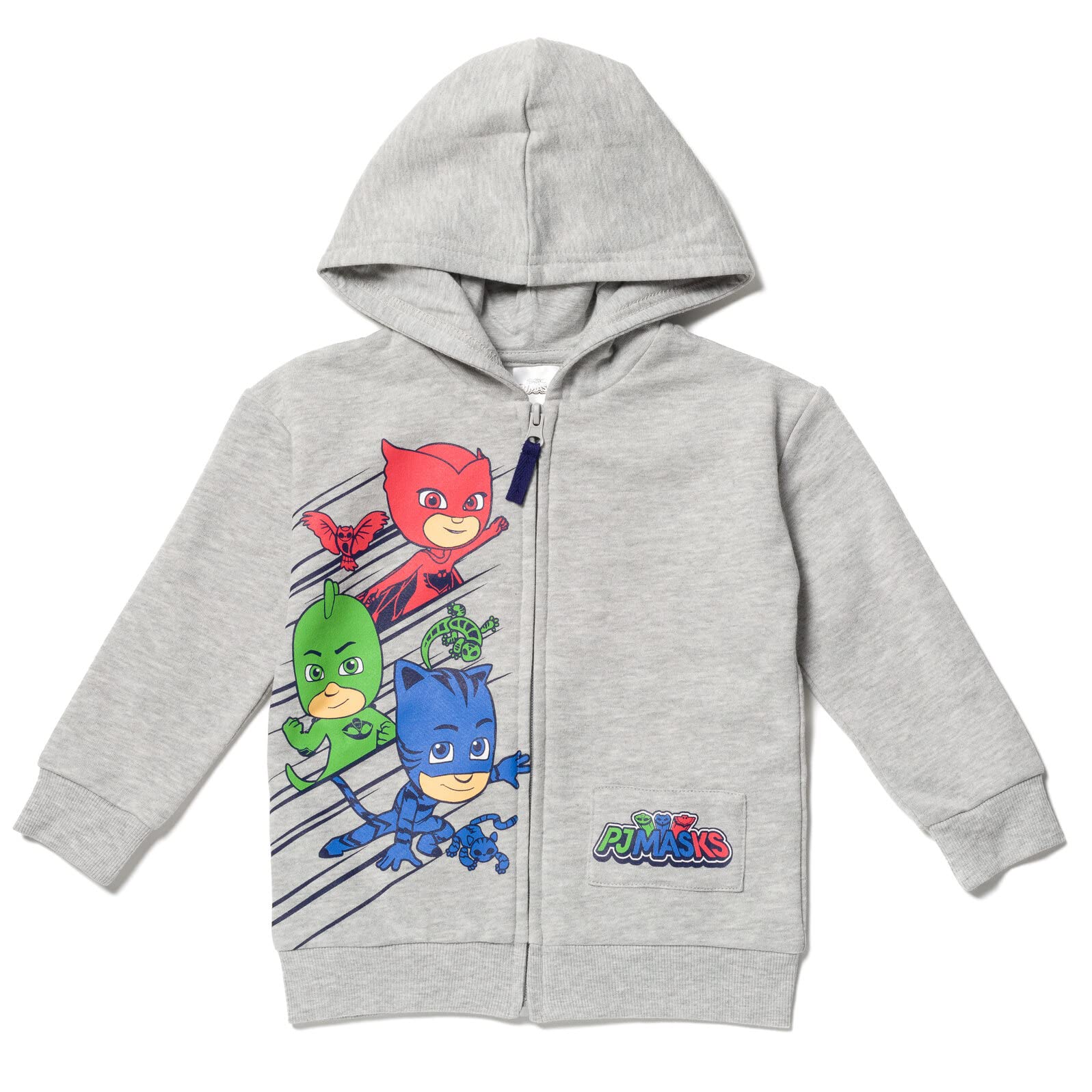 PJ Masks Catboy Owlette Gekko Little Boys Fleece Zip Up Hoodie Gray 7-8