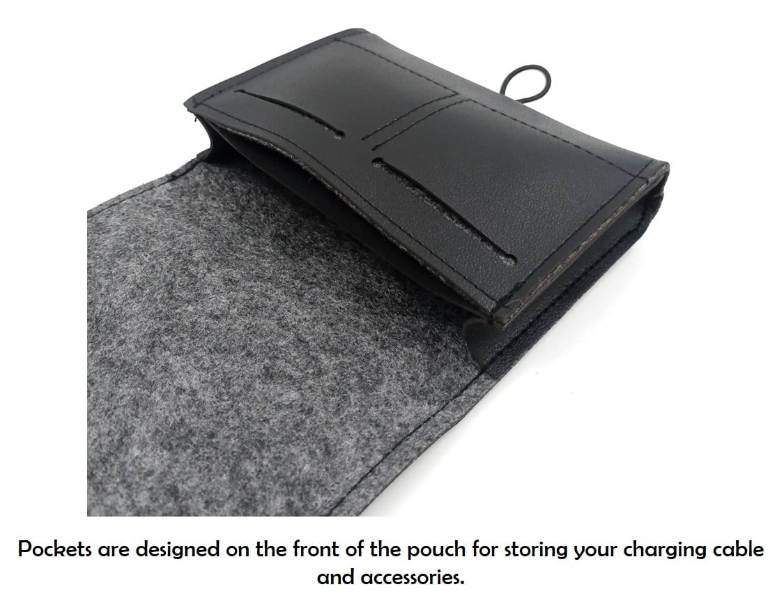 MRGC PU Leather Case Carrying Bag for Nintendo GBA / GBC / GBP, Anbernic RG351V, Retroid Pocket 1 - Portable Travel Case, Protective Pouch for Handheld Retro Game Console (Black)