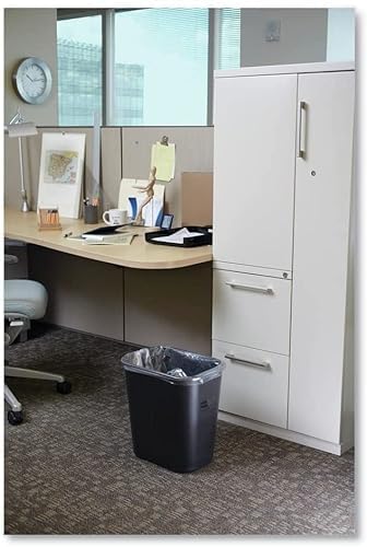 Trash Can/Open Top 7-Gallon Recycle Bins for Kitchen-Garbage,Dorm Trash Can Bins Fits Under Desk and Small Narrow Spaces in Kitchen Home Office and Dorm Easy to Clean Black (6 L)