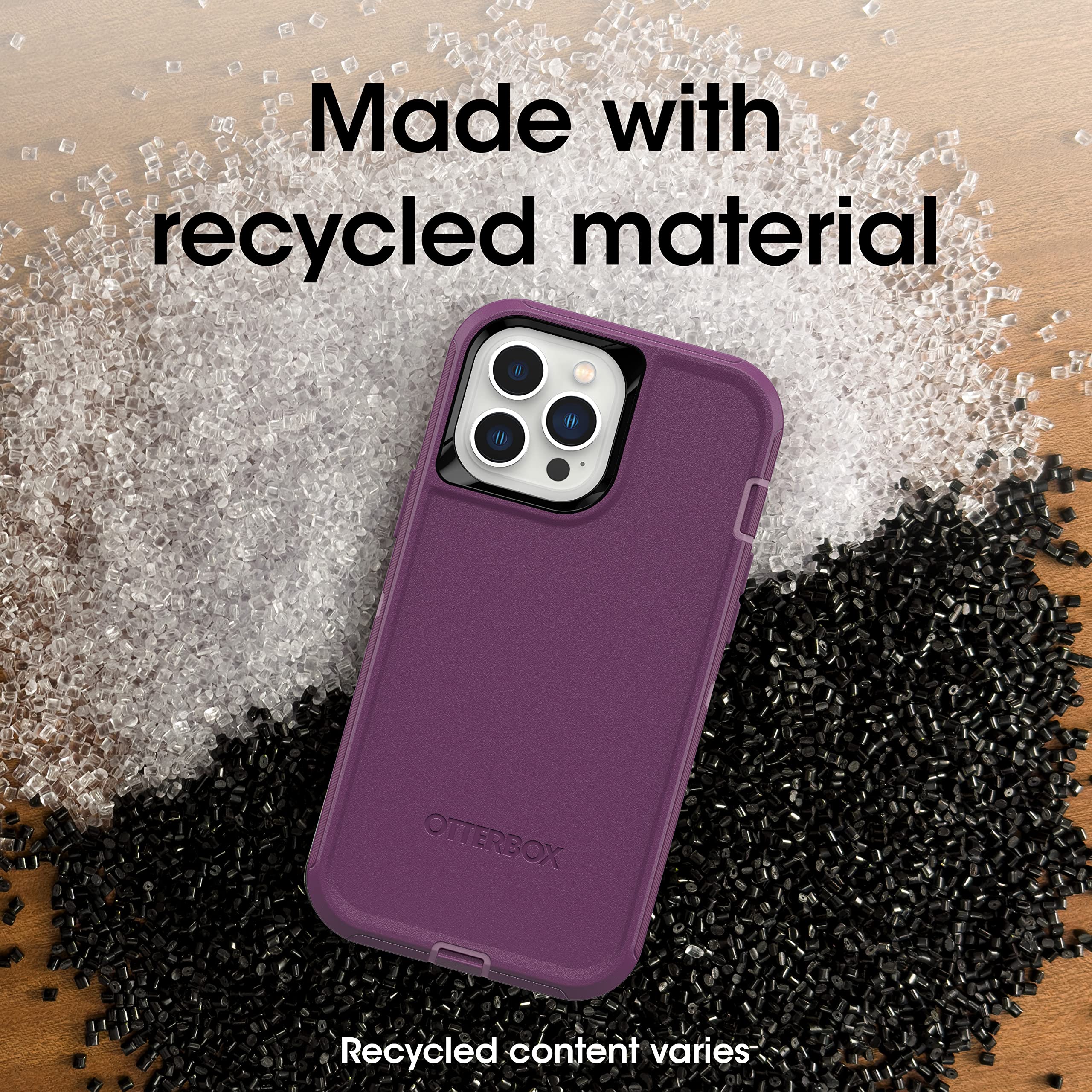 OtterBox iPhone 13 Pro Max & iPhone 12 Pro Max Defender Series Case - HAPPY PURPLE, rugged & durable, with port protection, includes holster clip kickstand