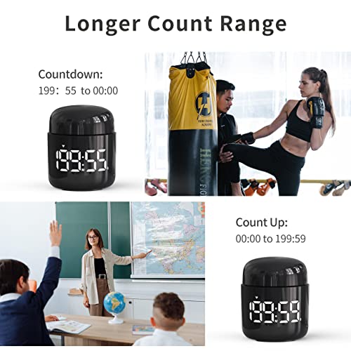 MeesMeek Digital Kitchen Timer,Countdown Countup Timer with Large LED Display Volume Adjustment,Timer for Cooking, Classroom Time for Kids and Teachers. (Black)