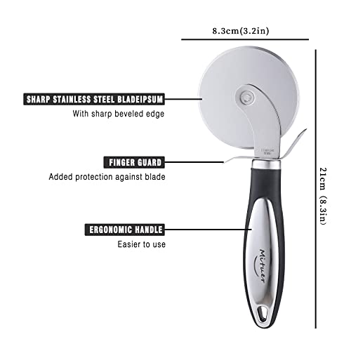 Pizza Cutter Wheel,Mituer 8.2 inch Super Sharp Pizza Cutter, Pizza Slicer With Non-Slip Handle, Stainless Steel Pizza Wheel Cutter, Dishwasher Safe