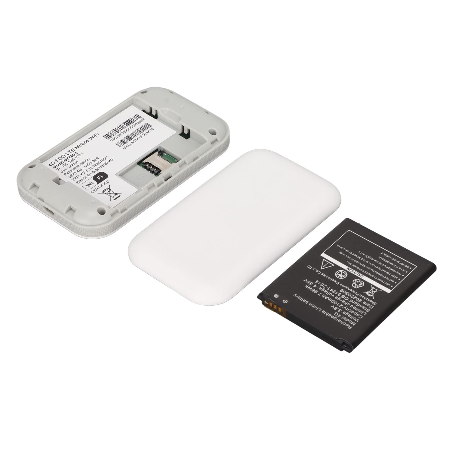 Portable Internet Hotspot, 150Mbps High Speed 4G Strong Coverage Unlocked SIM Card Router Supports Band B1/3/5/7/8/20/40, for Home, Office, Travel