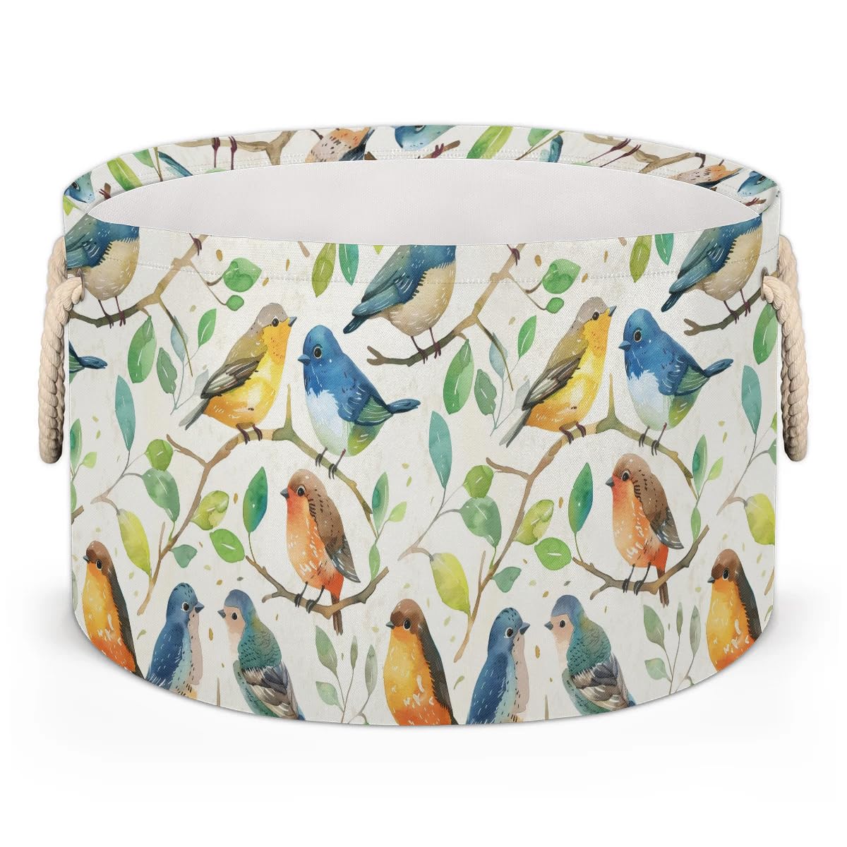 Tiveruda Storage Basket Collapsible Storage Baskets for Shelves Large Storage Basket for Organizing Home Decorative Storage Baskets Birds,Farmhouse Birds