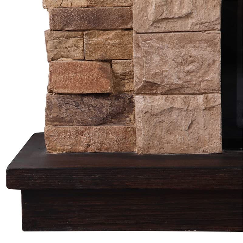 LIVILAND 45 in. Freestanding Magnesium Oxide Electric Fireplace in Tan