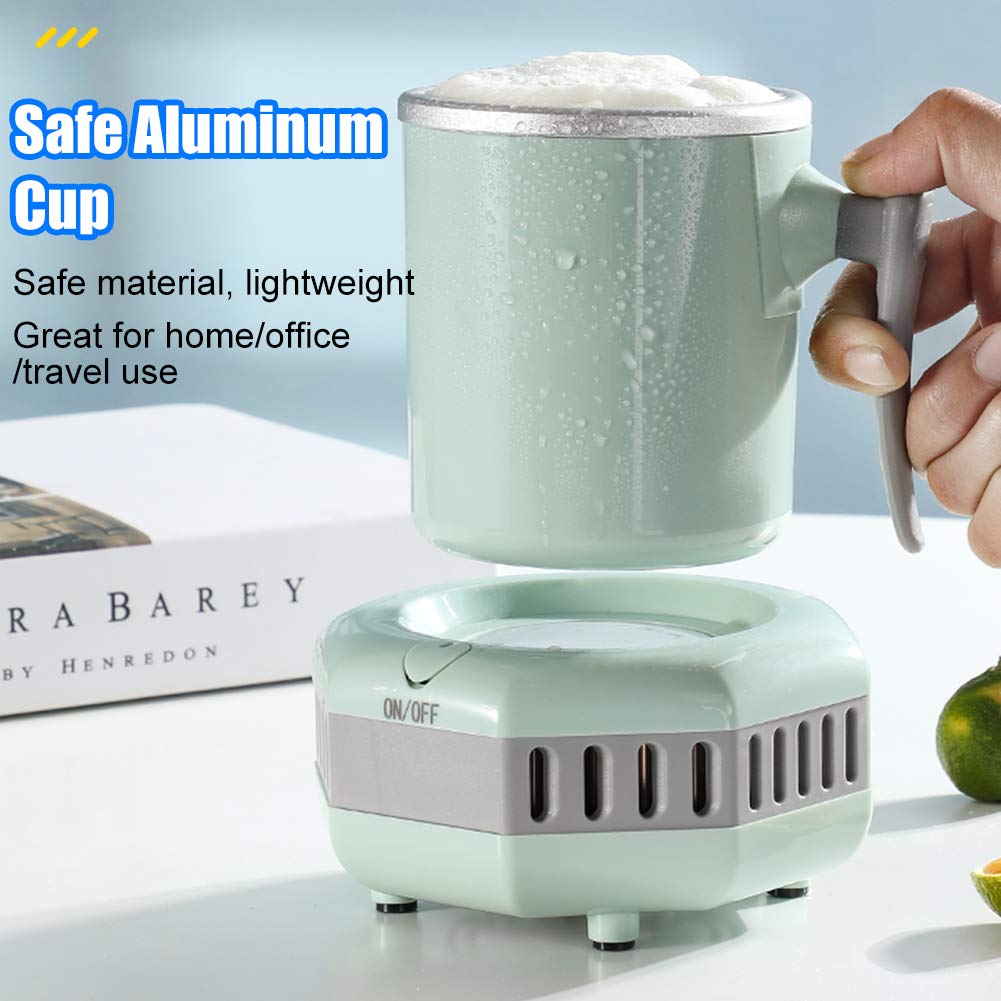 Normia Rita 36℉~60℉ Electric Beverage Cup Cooler for Home/Office, Desktop Mini Fridge Quick Cooling Cup Drink Chiller for Beer Juice Milk Coffee (White-)