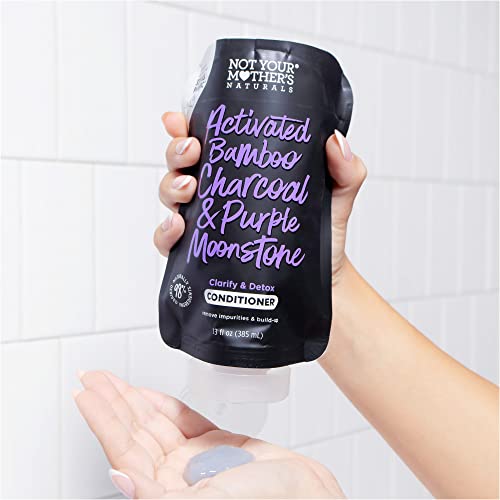 Not Your Mother's Clarify & Detox Shampoo & Conditioner Hair Car Set - 98% Naturally Derived Ingredients (Bamboo Charcoal & Purple Moonstone)