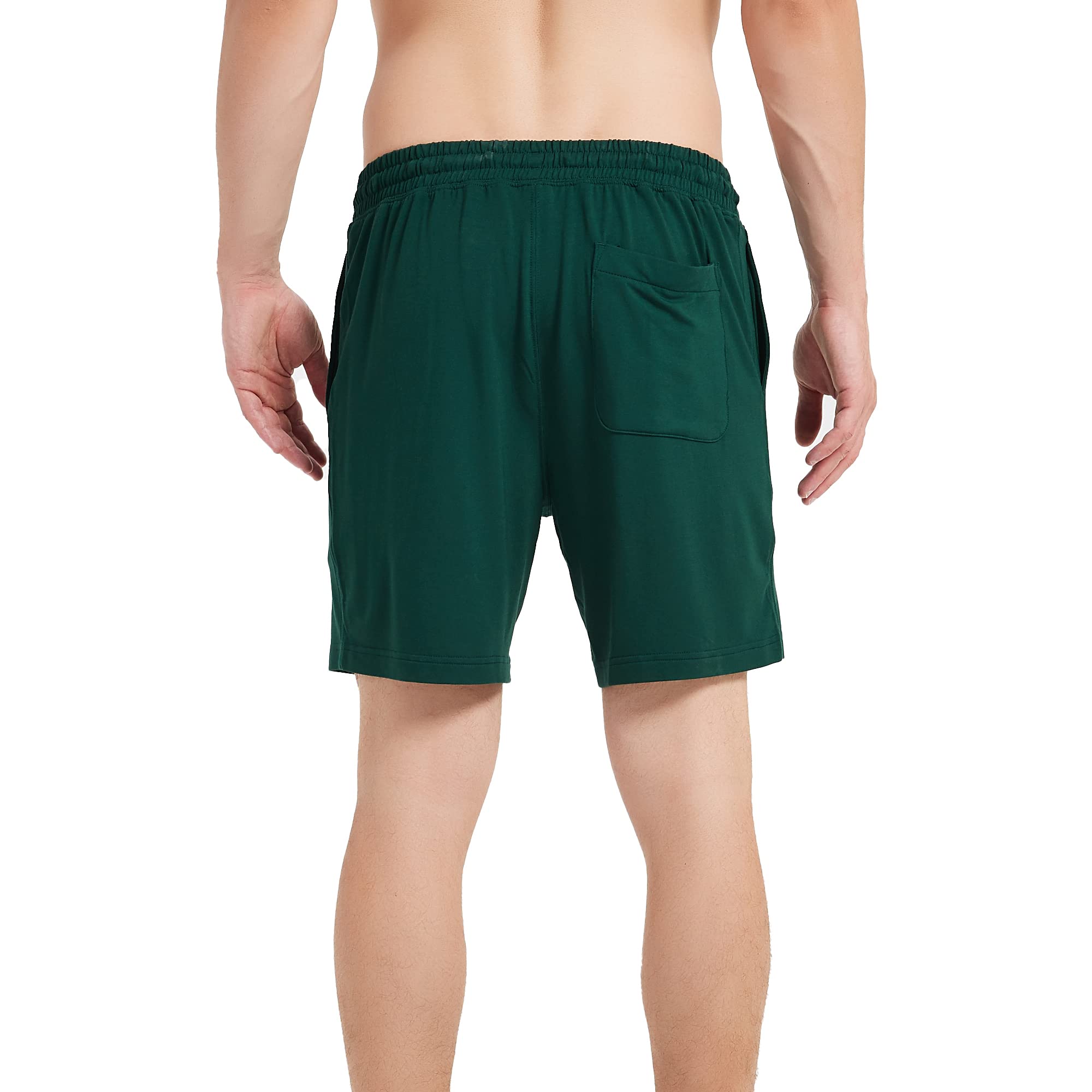 netdraw Men's Ultra Soft Bamboo Viscose Sweat Shorts 7'' Athletic Gym Jogger Workout Shorts with Pockets(Pine, Medium)
