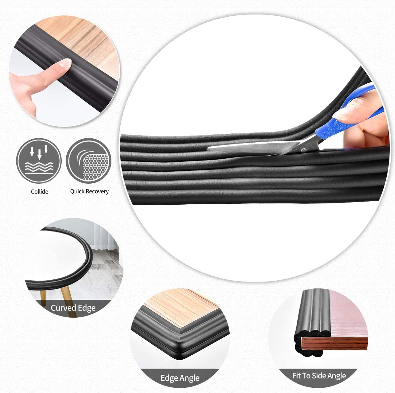 Soft Extra-Wide Edge Protector for Baby with Strong Adhesive Double Sided pre-Taped 16.5ft