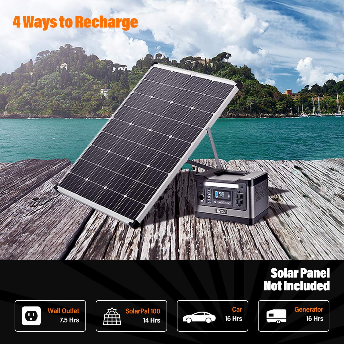 RICH SOLAR X500 Lithium Portable Power Station 540Wh Rechargeable Solar Generator with Bag Battery Backup Power for Camping Outdoors RV Emergency