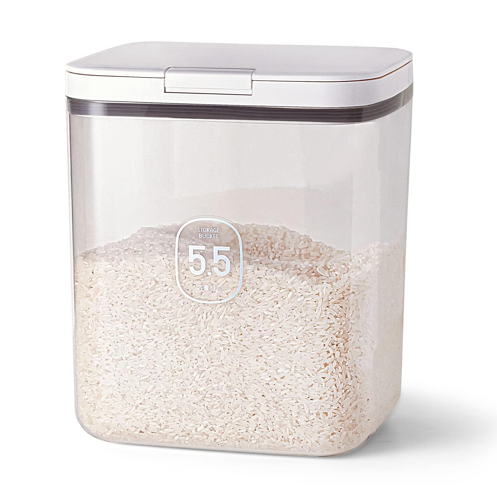 LivLab Flour Container - 5.5 L /5.81qt/5kg Large Flour Dispenser Keep Your Flour Fresh and Dry Easily with Kitchen Essential