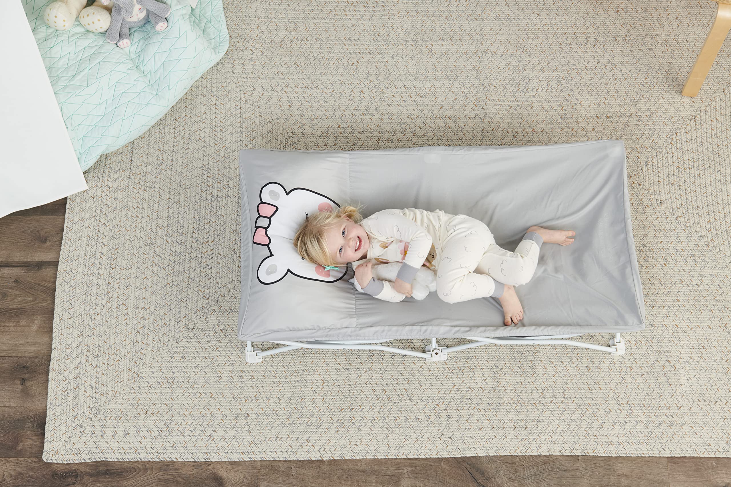 Regalo My Cot Pals Portable Toddler Bed - Polar Bear, Gray, Includes Animal Design Fitted Sheet with Pillow