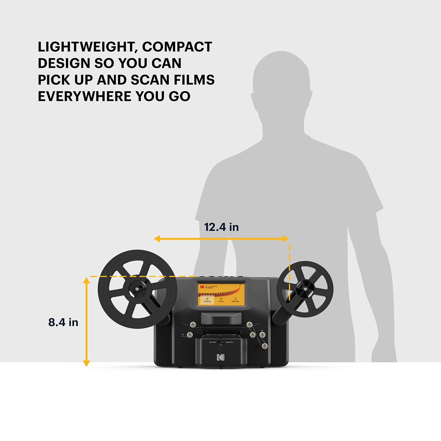 KODAK REELZ 8mm & Super 8 Films Digitizer Converter with Big 5” Screen, Converts Film to Digital MP4 Files
