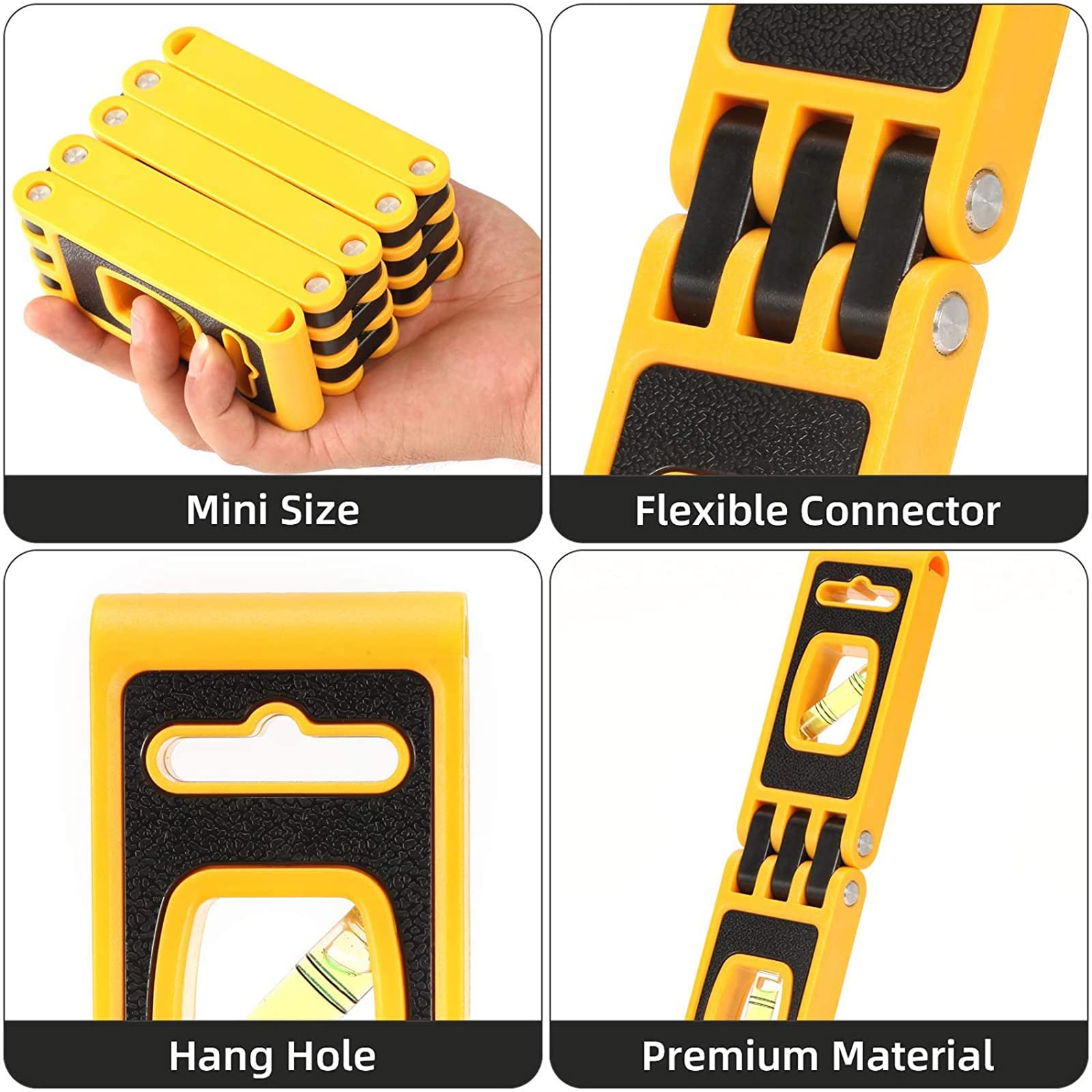 OLI 24-Inch Foldable Level Measuring Tool with 45°/90°/180° Bubbles