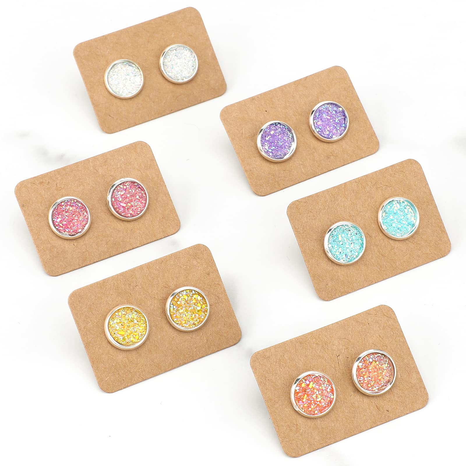 jijAcraft 200 PCS Earring Cards, Earring Display Cards, Small Blank Kraft Cardboard Ear Studs Earring Display Holder Cards for Selling, Handmade Jewelry Display & Packaging (1.1" x 1.6")