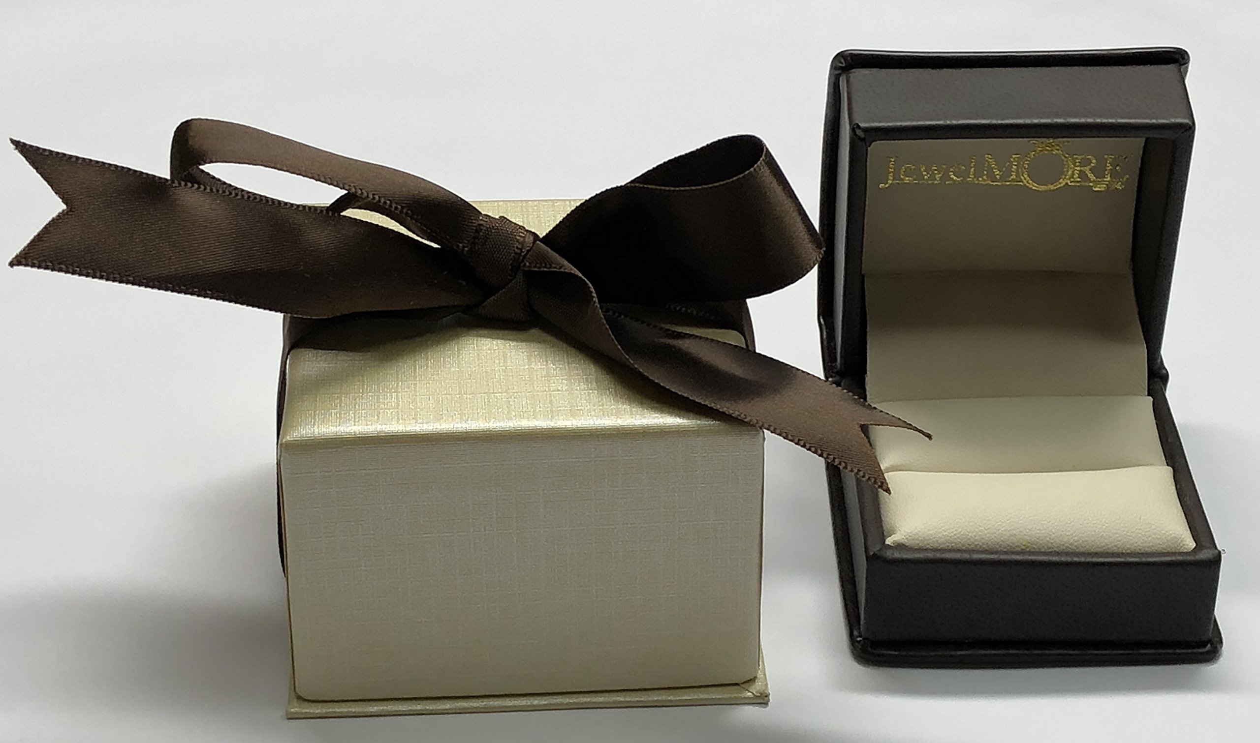 JewelMore 1/2 Carat Halo Daimond Engagement Bridal Ring Set 14K Solid Rose Gold (I-J/I2-I3) (8)