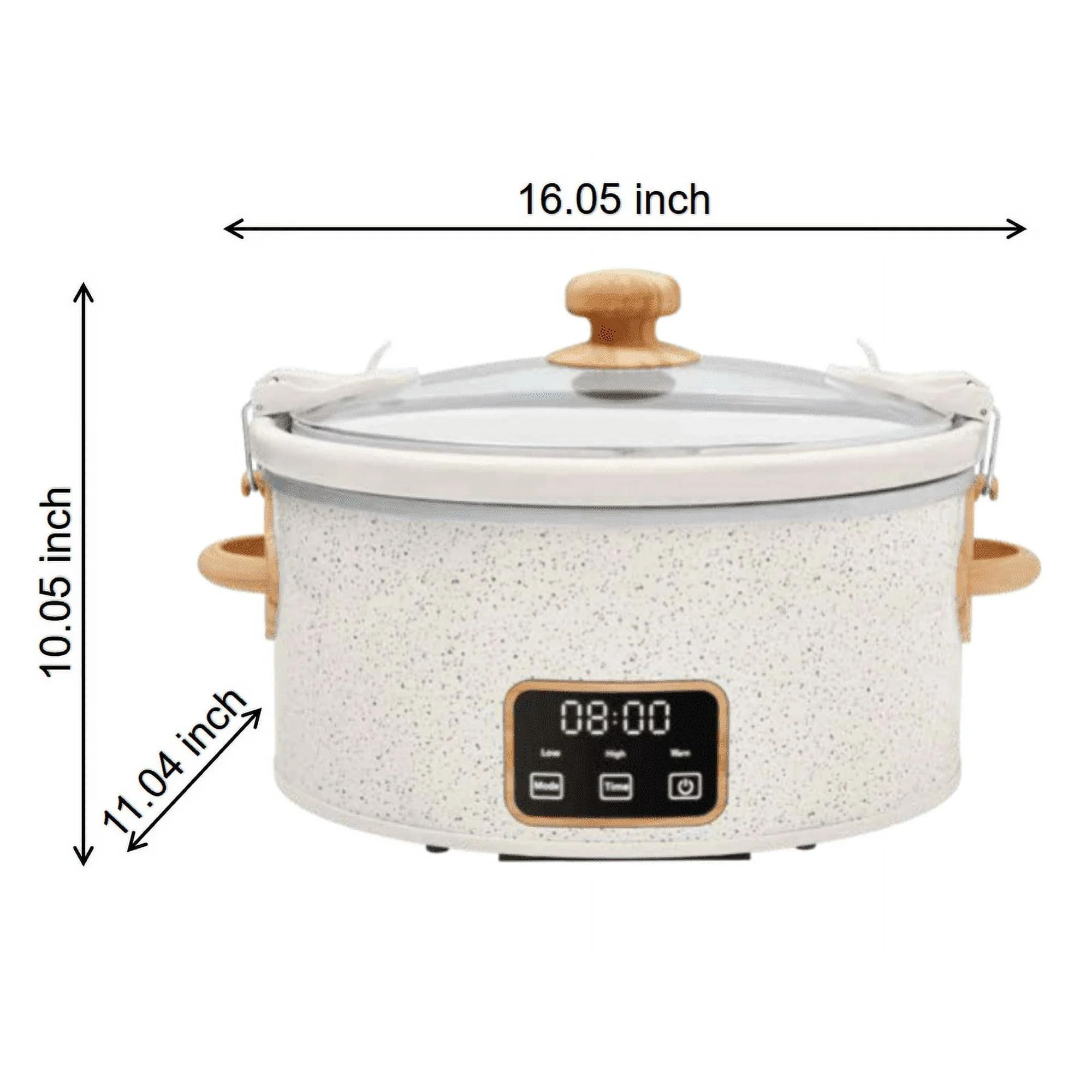 The Pioneers Womans Programmable 6 Qt Digital Slow Cooker with Locking Lid, Touchscreen Controls, Dishwasher Safe, Perfect for Potlucks, Family Meals, Spill-Free Transport (Teal Speckle)