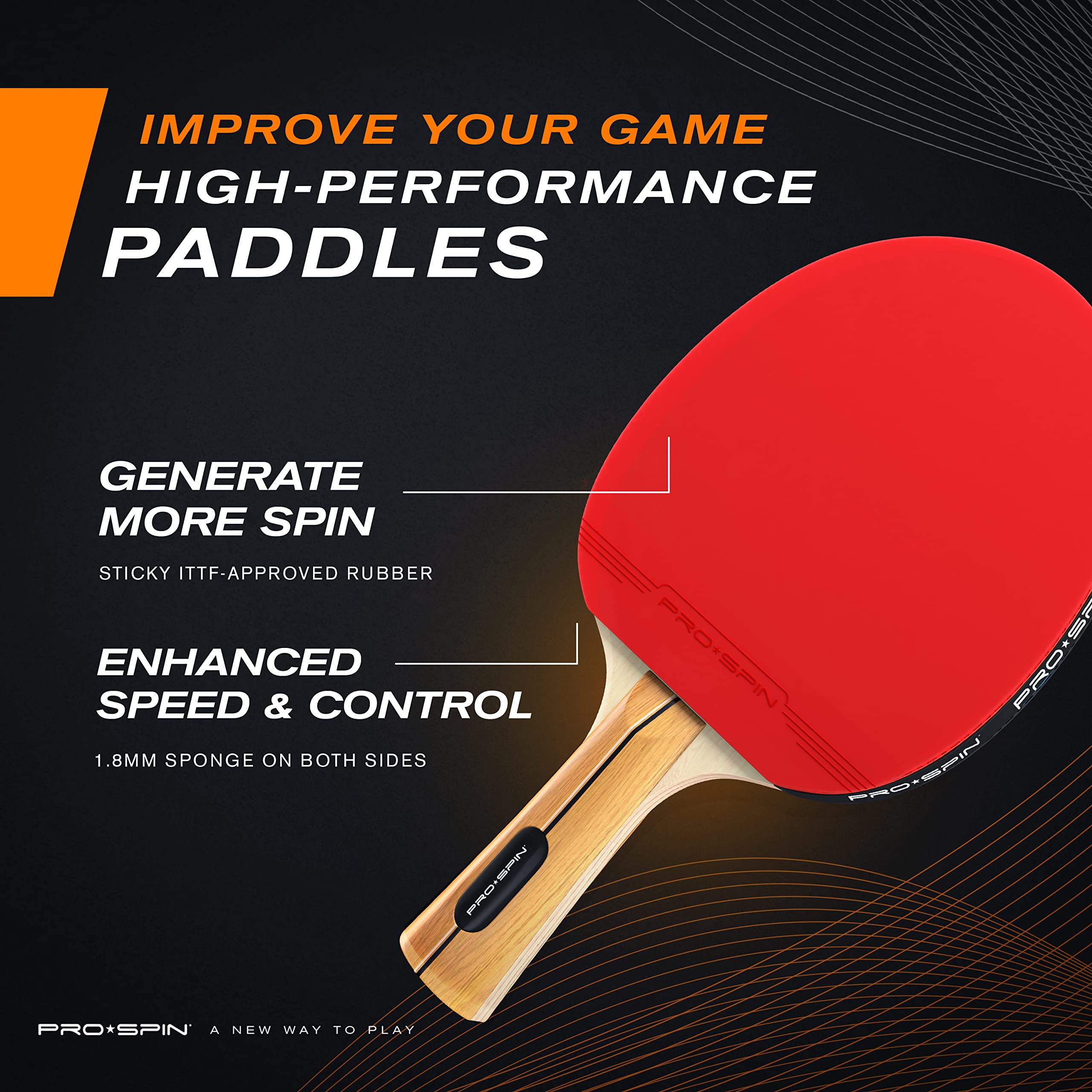 PRO SPIN 2 Player High-Performance Set & Retractable Net | Premium Table Tennis Rackets, 3-Star Ping Pong Balls, Compact Storage Case | Indoor & Outdoor Games