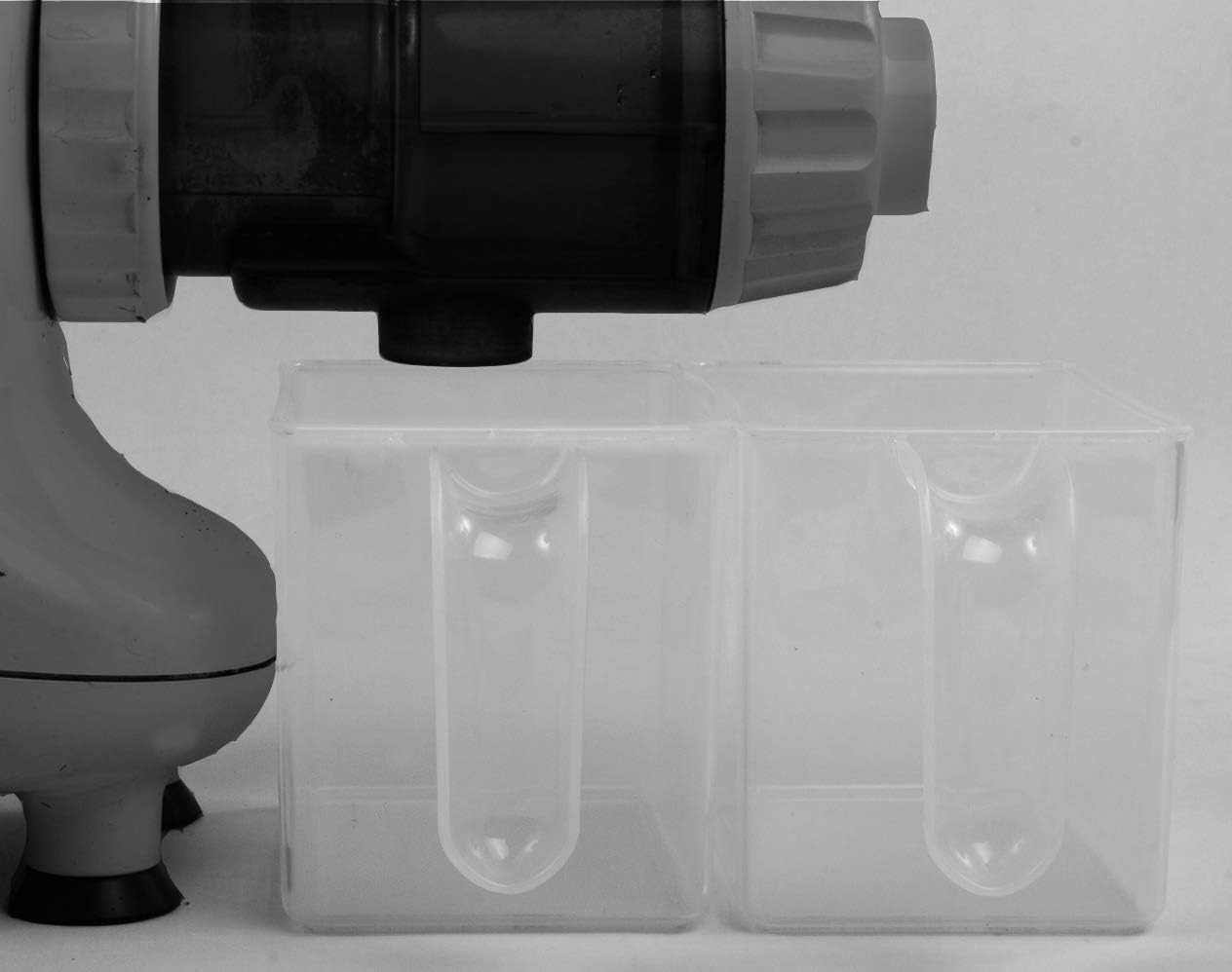 Omega 8006 Juicer Replacement Bowl Set - Pulp and Juice Collection Plastic Clear Containers Cup (2 Rectangle Bowls)